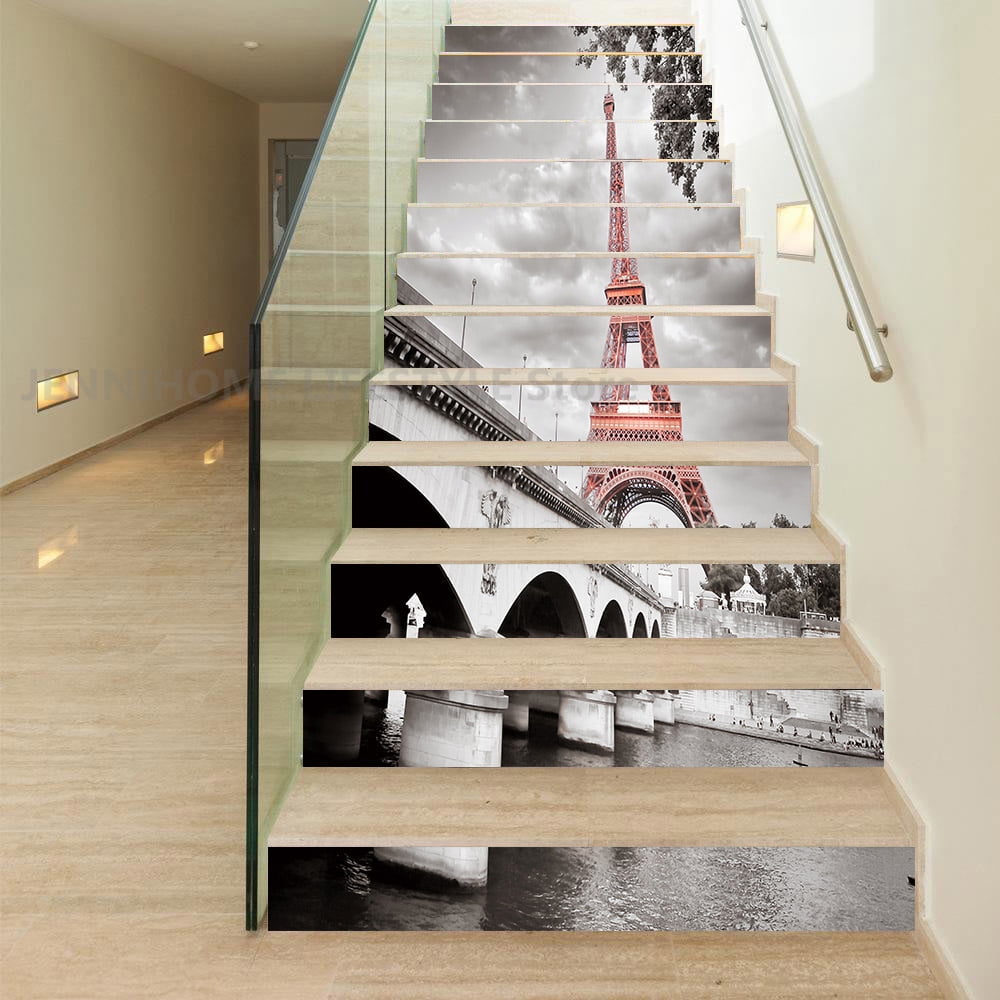 3D Scenery Beach Stair Stickers Decoration Removable Adhesive Staircase ...