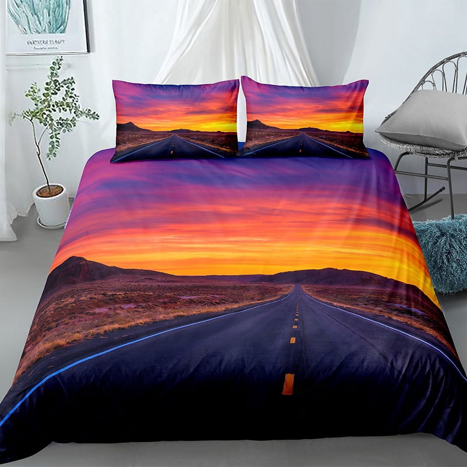 3D Scenery Flower Printed Landscape Duvet Cover Home Decor Autum Fallen ...