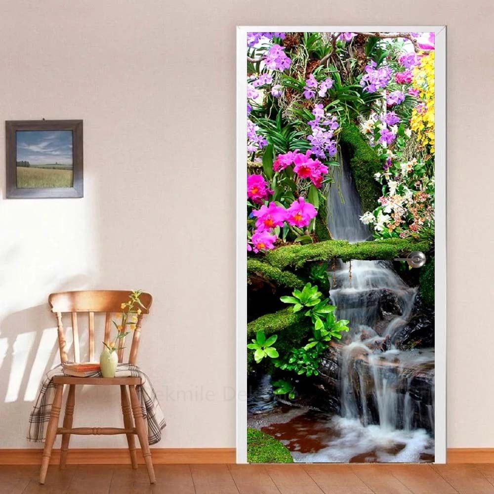 3D Scenery Porch Vinyl Door Sticker For Bedroom Home Decor Self ...