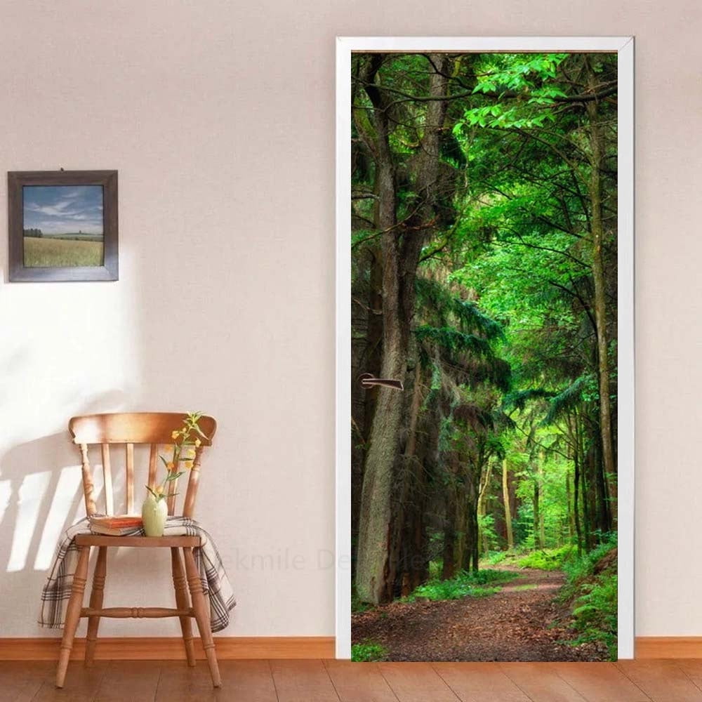 3D Scenery Porch Vinyl Door Sticker For Bedroom Home Decor Self ...