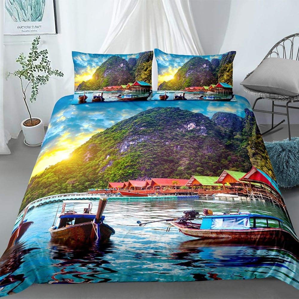 3D Scenic Duvet Cover Linen Woods Scene Forest Beautiful Natural ...