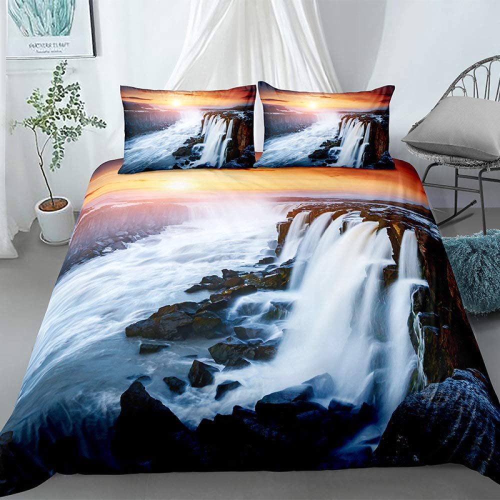 3D Scenic Duvet Cover Linen Woods Scene Forest Beautiful Natural ...