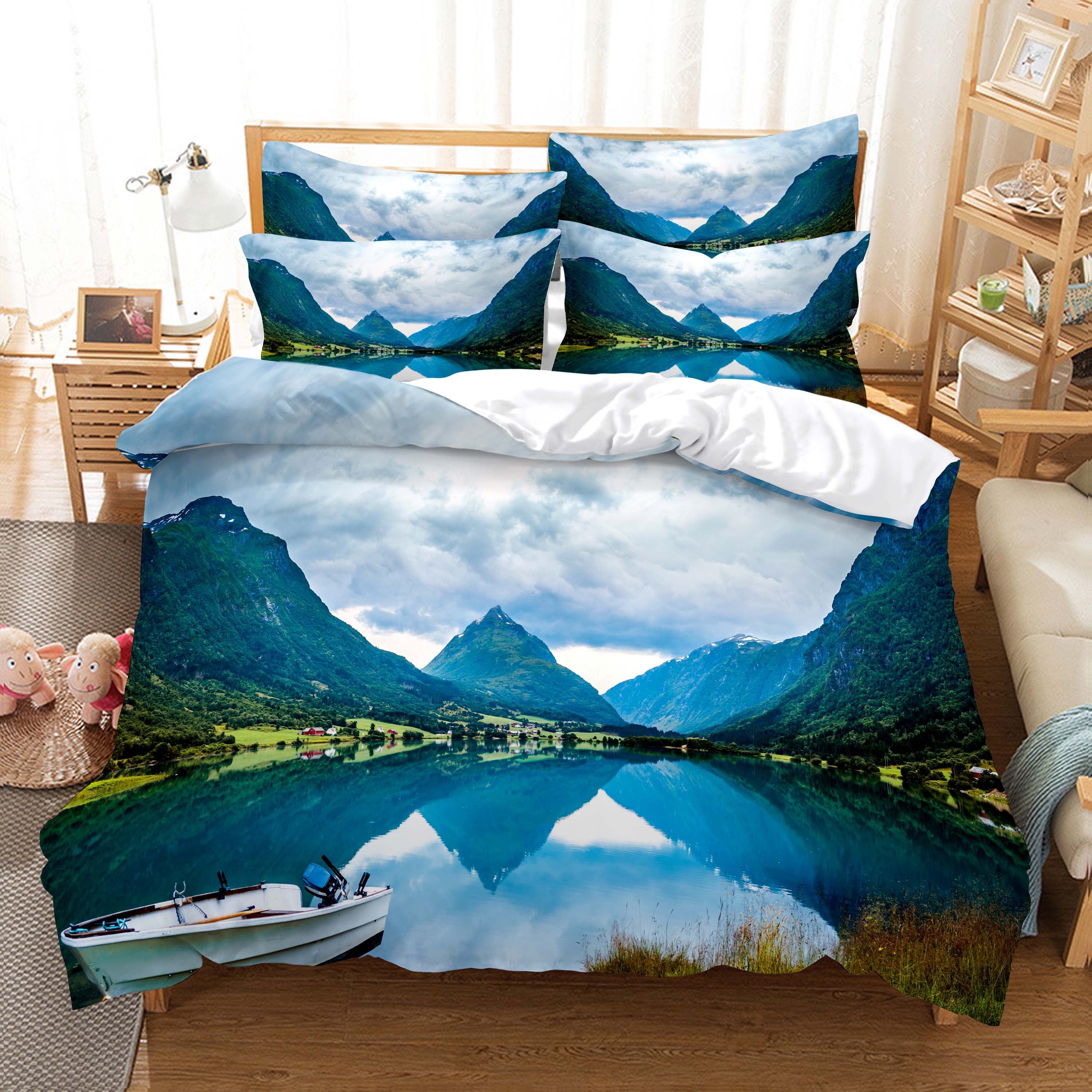 3D Scenic Duvet Cover Linen Woods Scene Forest Beautiful Natural ...