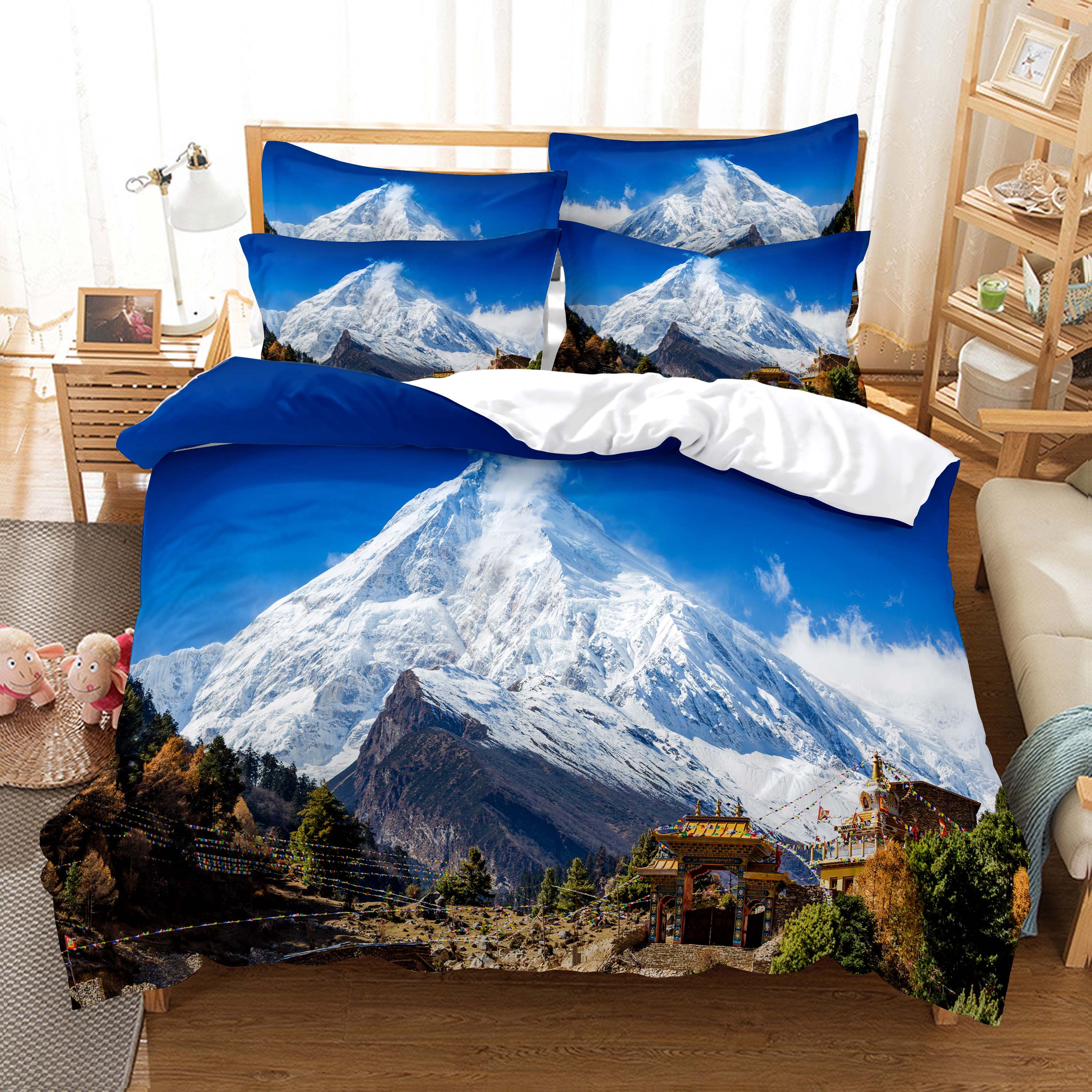 3D Scenic Duvet Cover Linen Woods Scene Forest Beautiful Natural ...