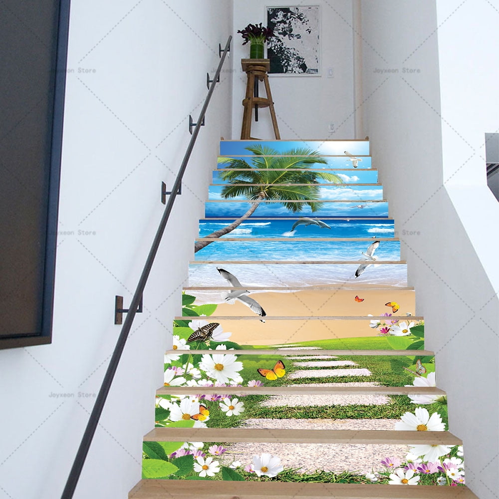 3D Scenic Staircase Sticker Vinyl PVC Non-slip Waterproof Staircase ...