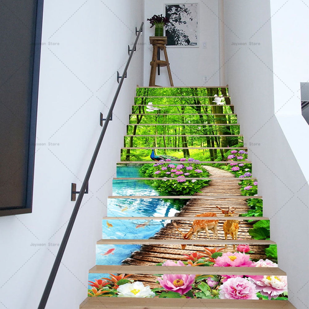 3D Scenic Staircase Sticker Vinyl PVC Non-slip Waterproof Staircase ...