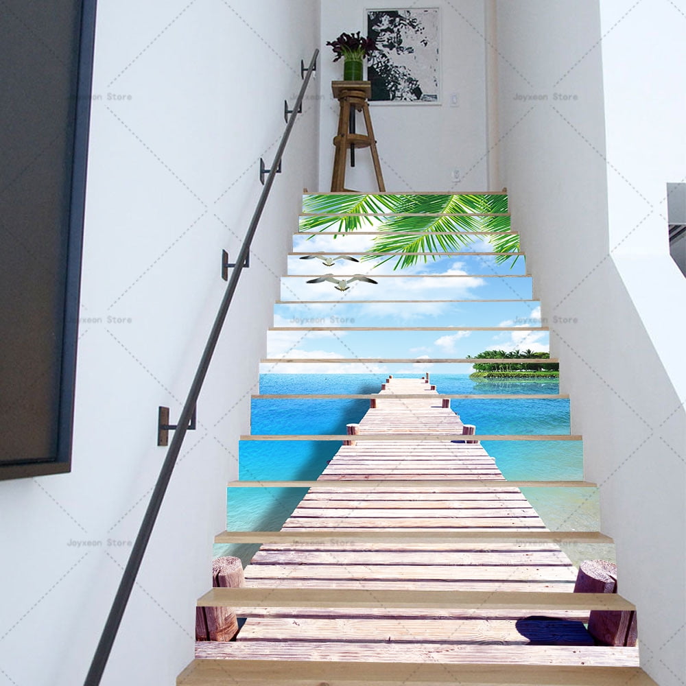 3D Scenic Staircase Sticker Vinyl PVC Non-slip Waterproof Staircase ...