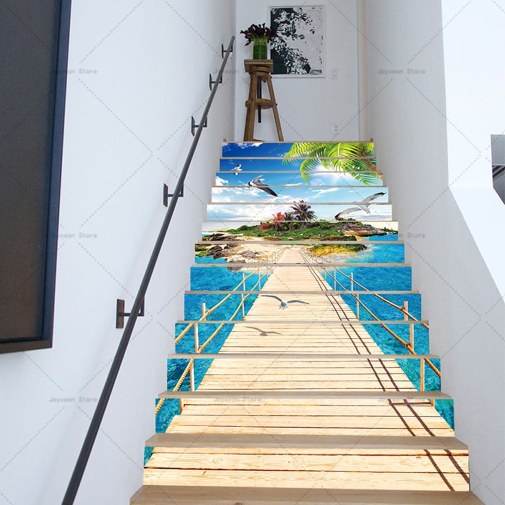 3D Scenic Staircase Sticker Vinyl PVC Non-slip Waterproof Staircase ...