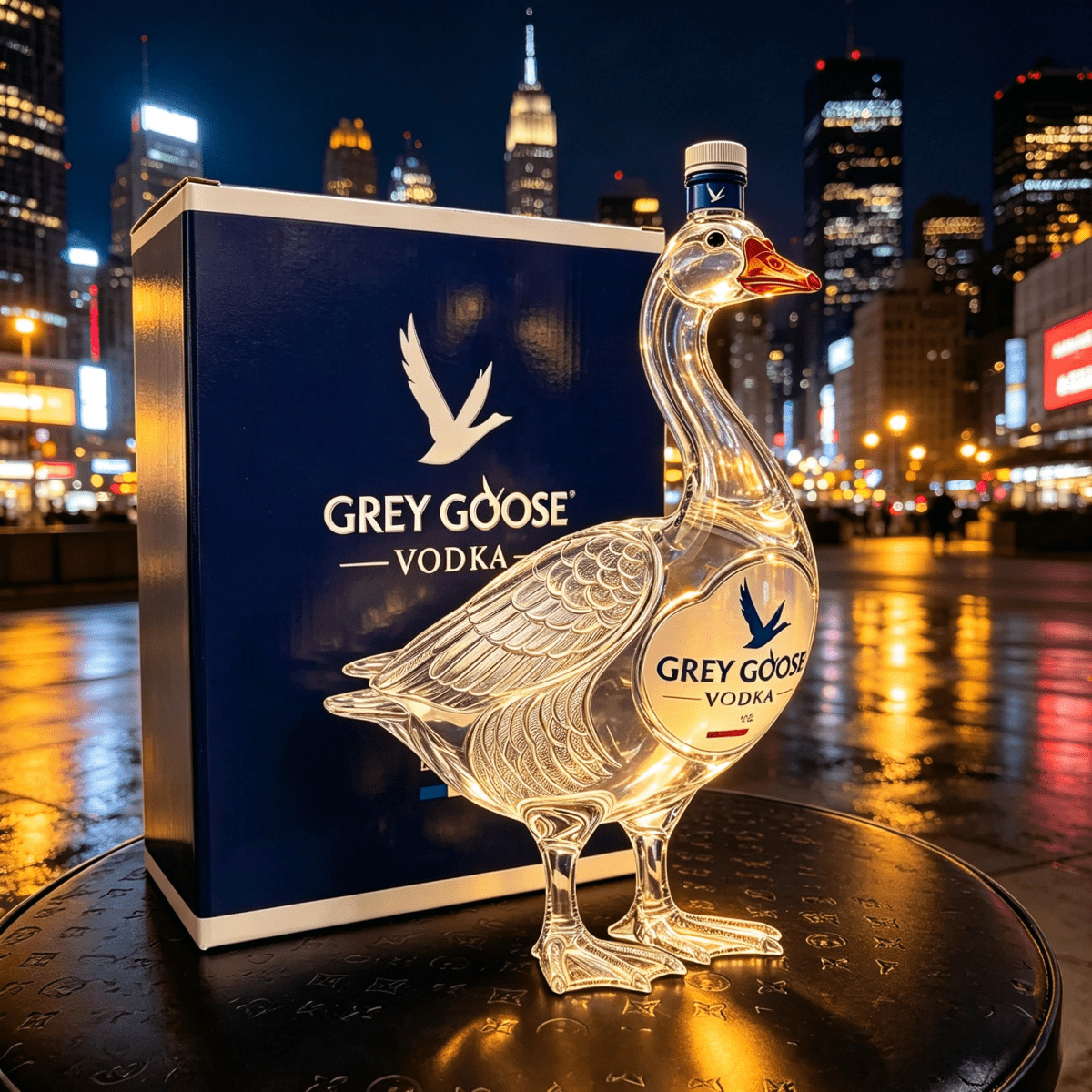 3D Sculpted Grey Goose Glass Whiskey Bottle, 350Ml Unique Glass Vod.ka ...