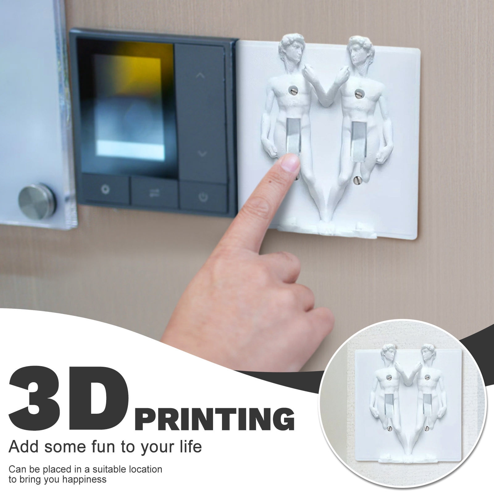 3D Sculpted Light Switch Cover, Funny Light Cover, 3D Printing ...