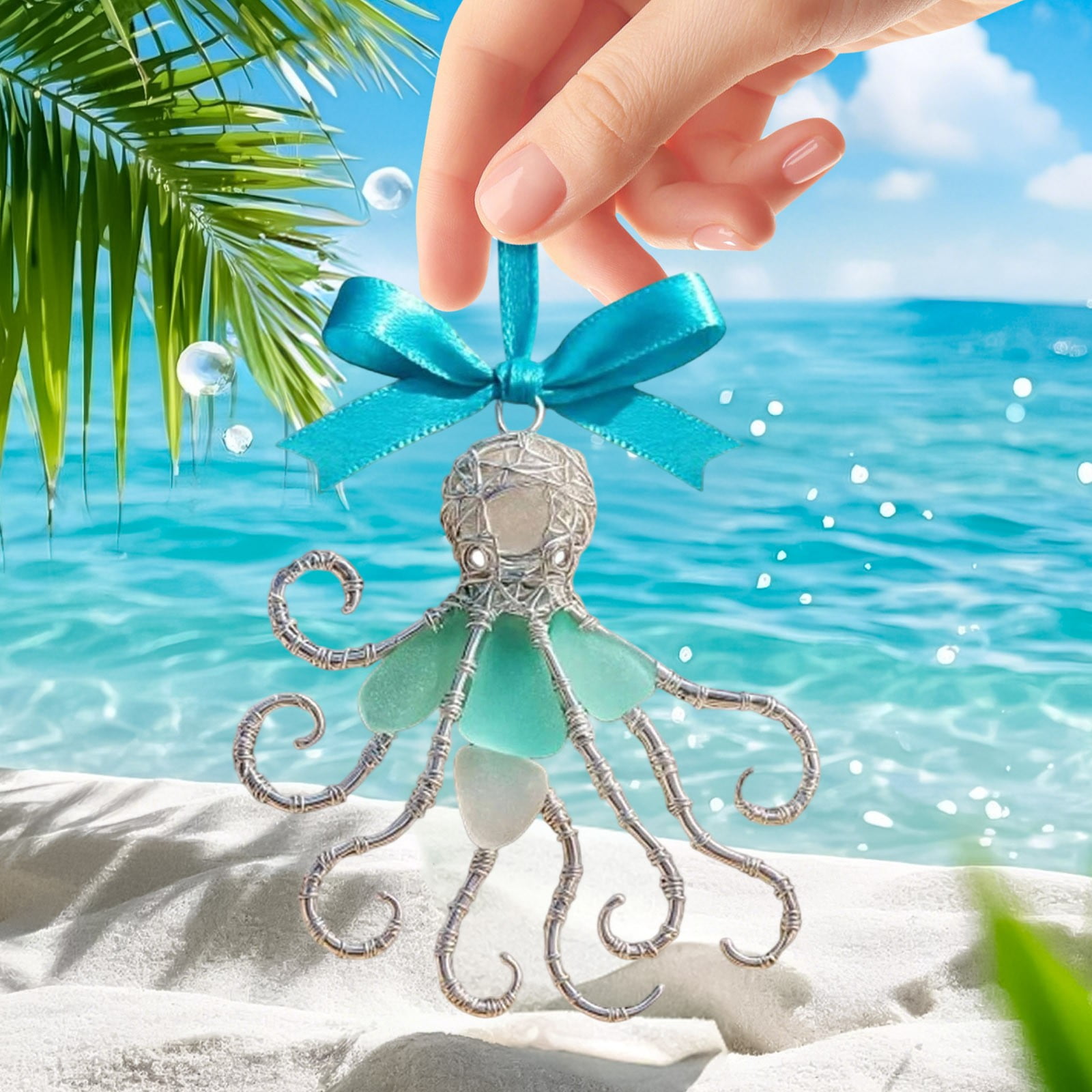 3D Sea Glass Wind Chime Alternative - Handcrafted Frosted Beach Glass ...