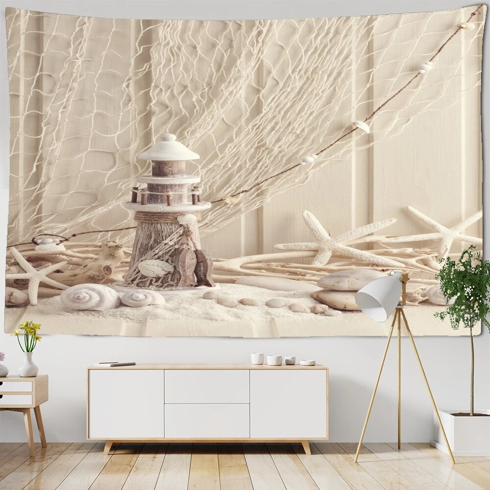 3D Sea Shell Beach Landscape Tapestry Hippie Wall Tapestries Bohemian ...