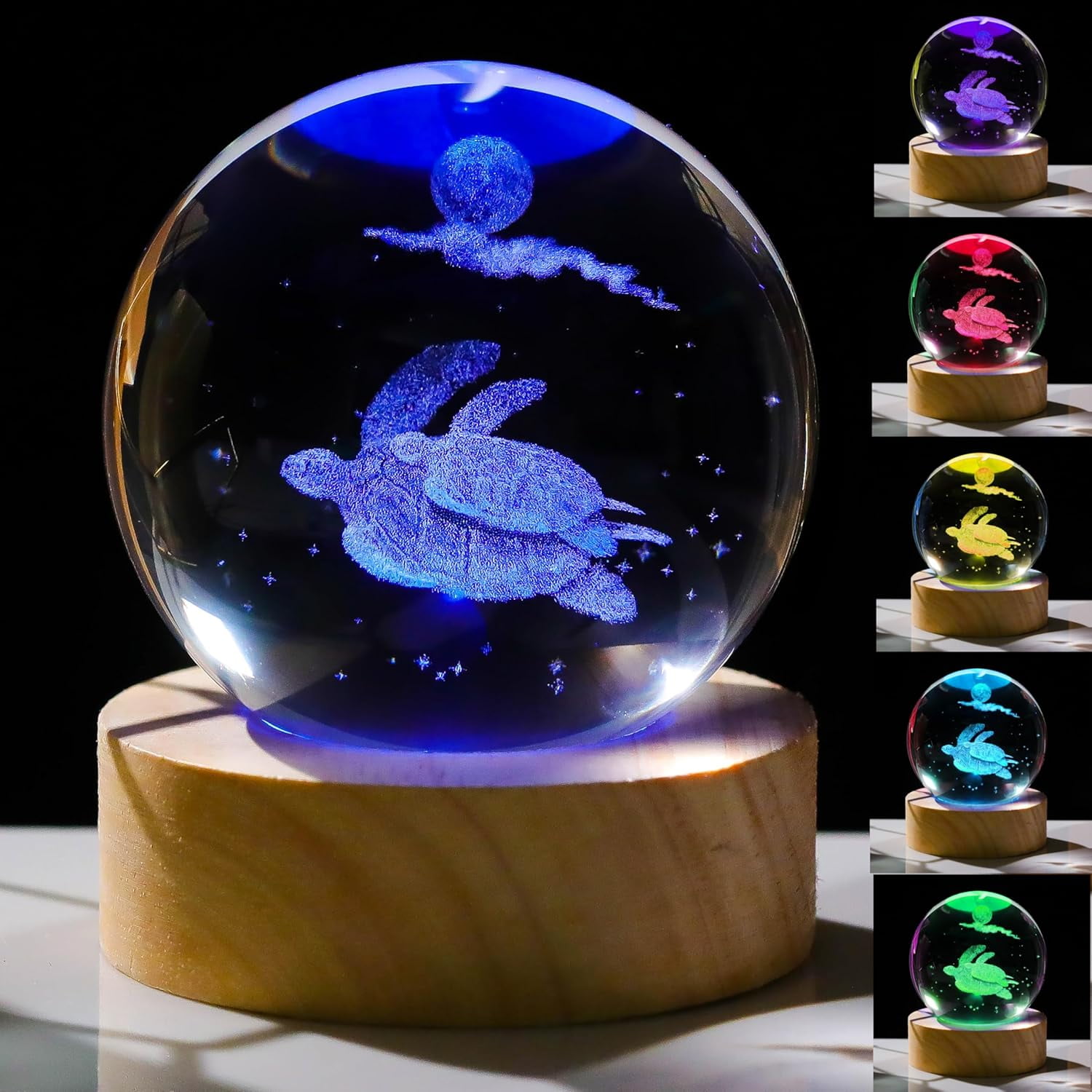 3D Sea Turtle Gifts for Women Crystals Ball 60mm - Sea Turtle Figurines ...