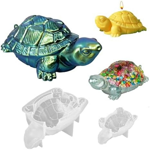 3D Sea Turtle Resin Mold Silicone, 2 Pcs Animal Silicone Molds for ...