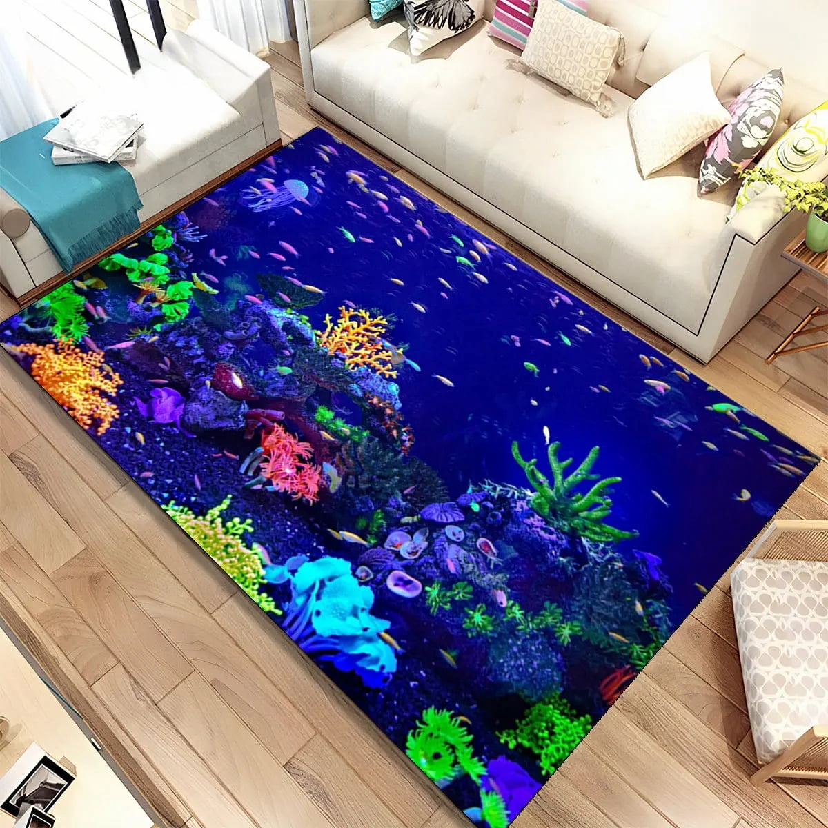 3D Seabed Underwater World Dolphin Turtle Area Rug Carpet Rug for ...