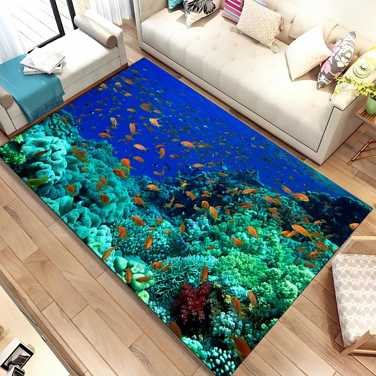3D Seabed Underwater World Dolphin Turtle Area Rug Carpet Rug for ...