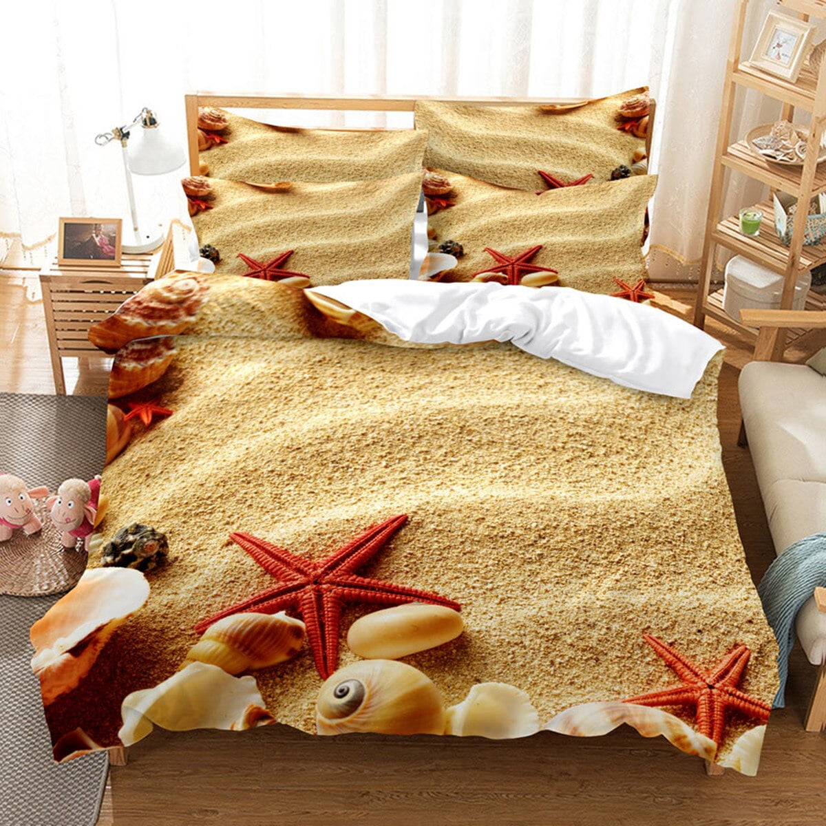 3D Seaside Coconut Tree Sunset Duvet Cover Summer Vacation Theme ...