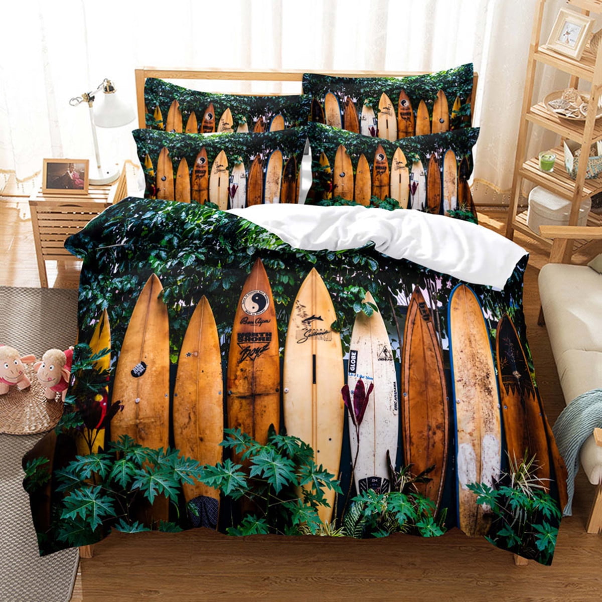 3D Seaside Coconut Tree Sunset Duvet Cover Summer Vaion Theme Bedding ...