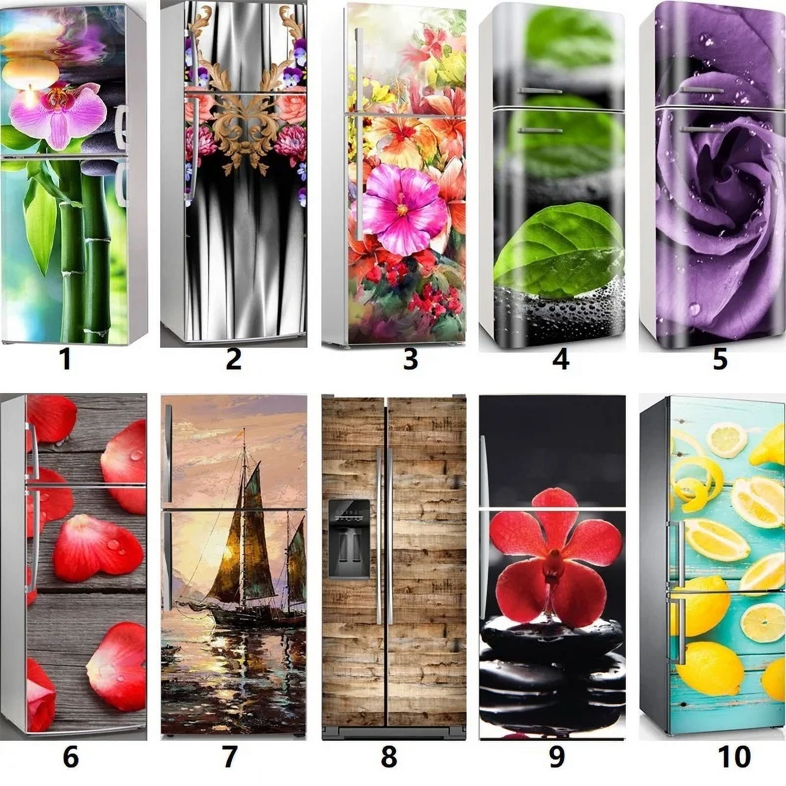 3D Self Adhesive Dishwasher Refrigerator Wrap Leaf Flowers Freezer ...