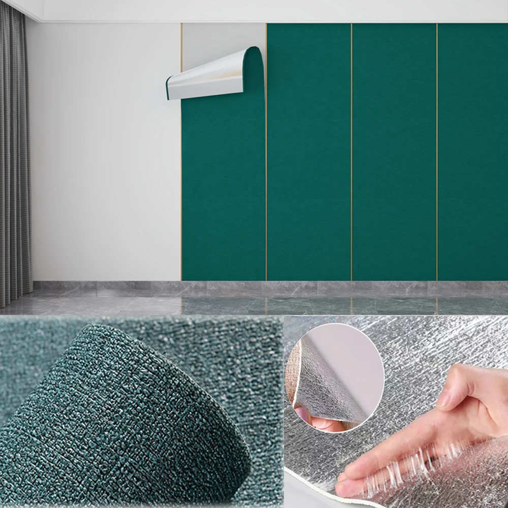 3D Self-Adhesive Linen Wallpaper Continuous Waterproof Wall Stickers ...