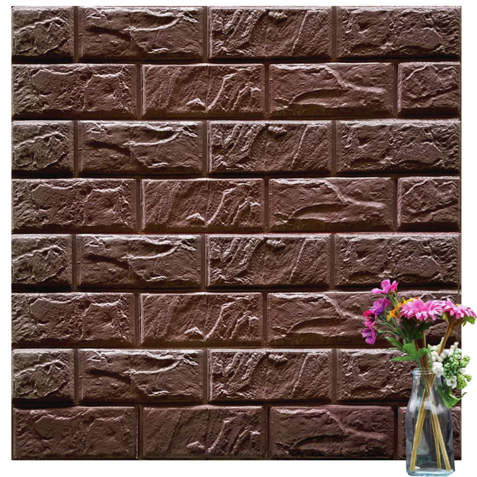 3D Self-Adhesive Tile Stone Brick Wall Sticker Soft Foam Panels Home ...