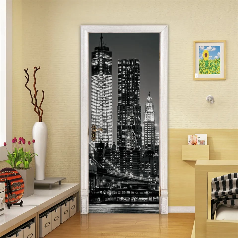 3D Self-adhesive Famous Landscape Door Sticker Corridor Living Room ...