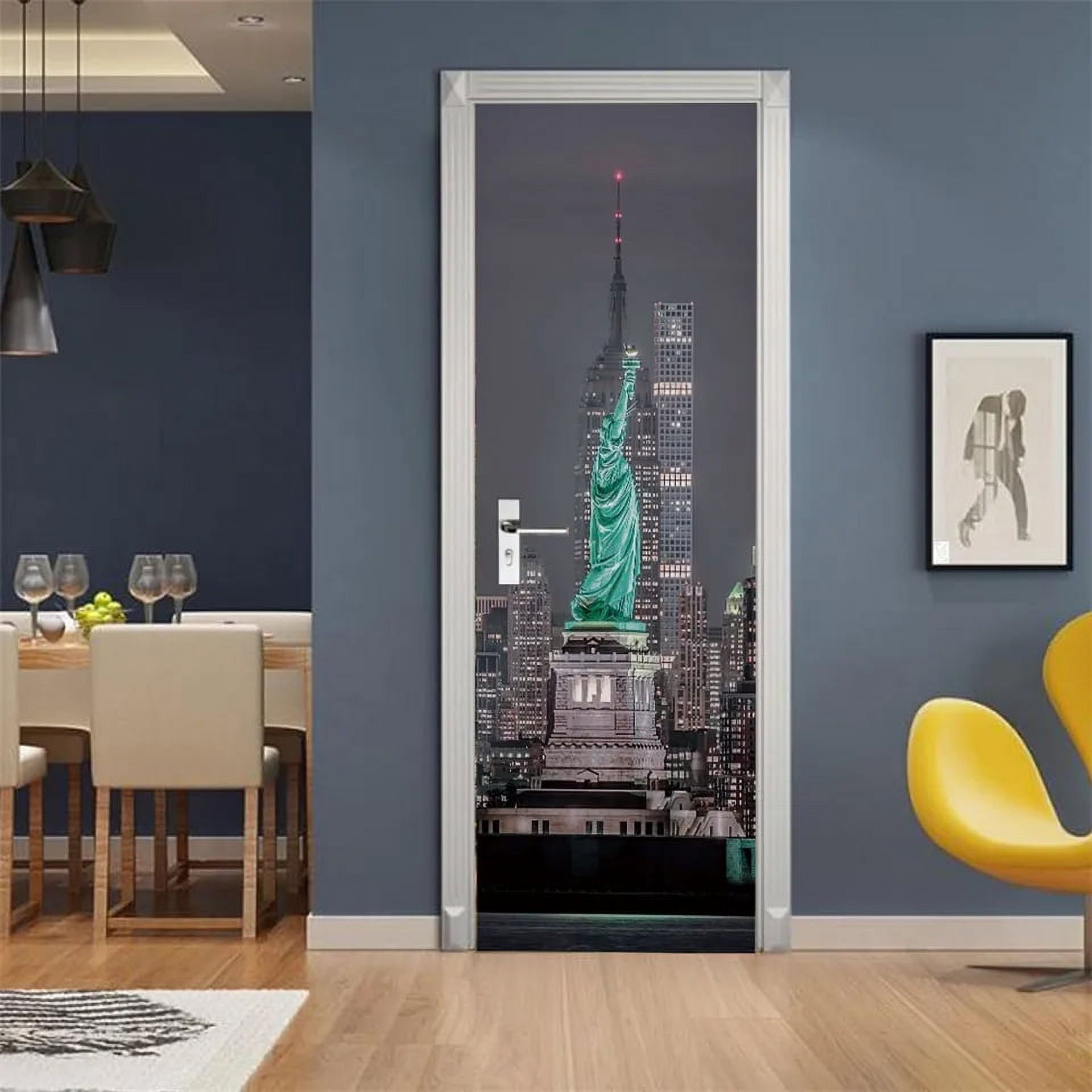3D Self-adhesive Famous Landscape Door Sticker Corridor Living Room ...