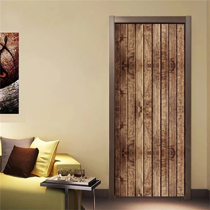 3D Self-adhesive Wallpaper PVC Door Sticker Livingroom Bedroom ...