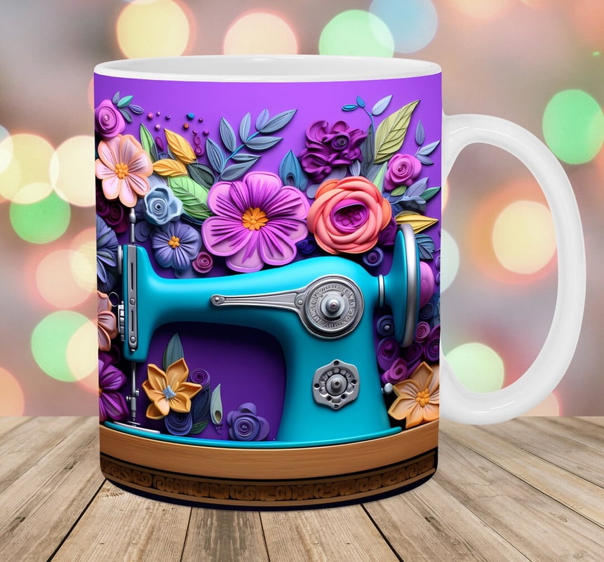 3D Sewing Machine Mug 11Oz Mug Coffee Mug, Comfortable To Hold ...