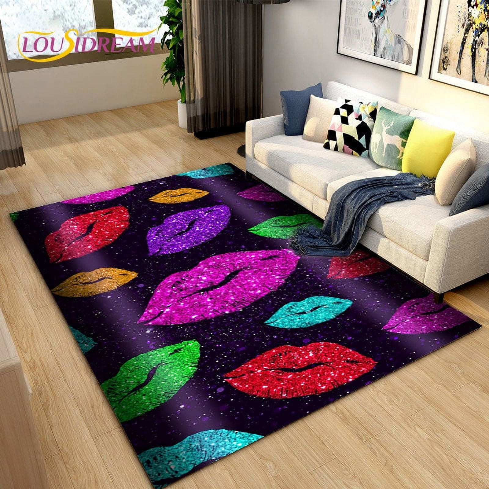 3D Sexy Lips Mouth Series Area Rug Large Carpet Rug for Living Room ...