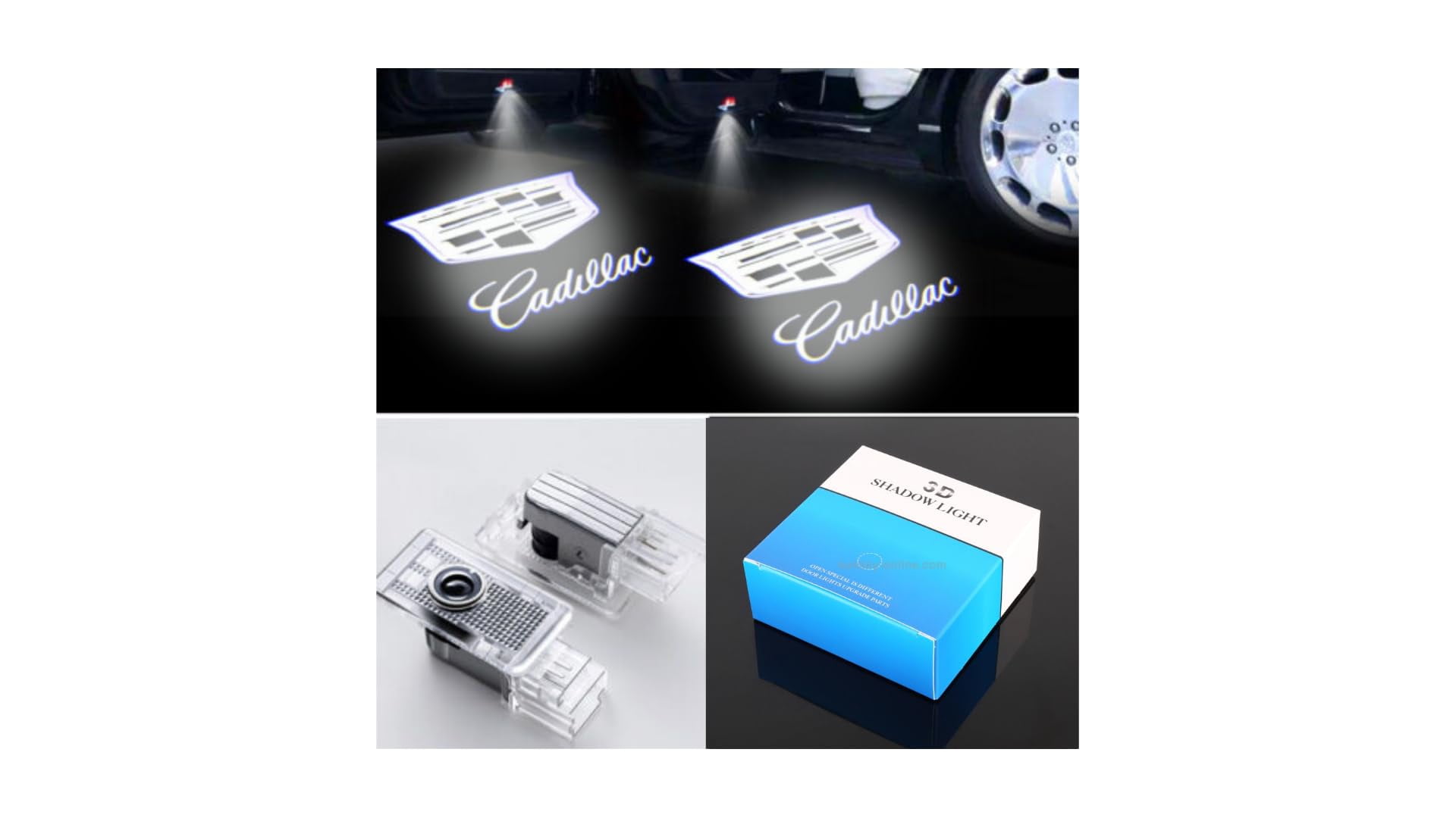 3D Shadow Lights LED STF9 Door Logo Projector for Cadillac SRX CT6 XTS ...