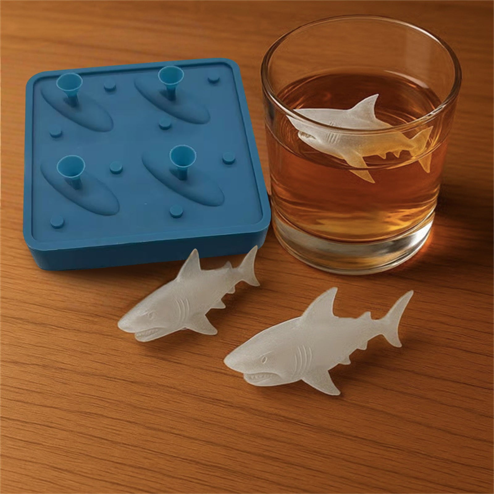 3D Shark Silicone Ice Tray, Shark Molds Silicone - 3D Ice Mold, Cute ...