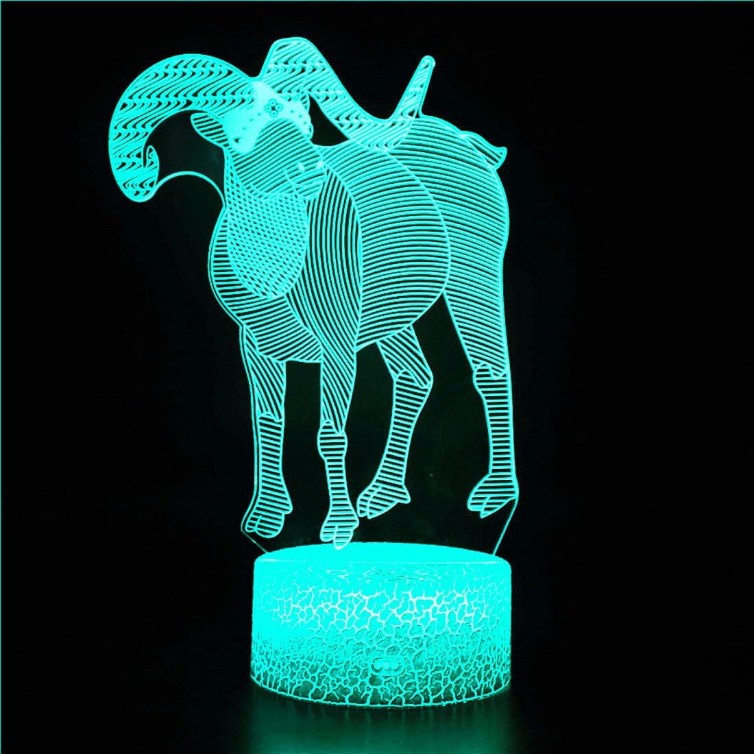 3D Sheep Night Light Table Desk Optical Illusion Lamps 7 Color Changing ...
