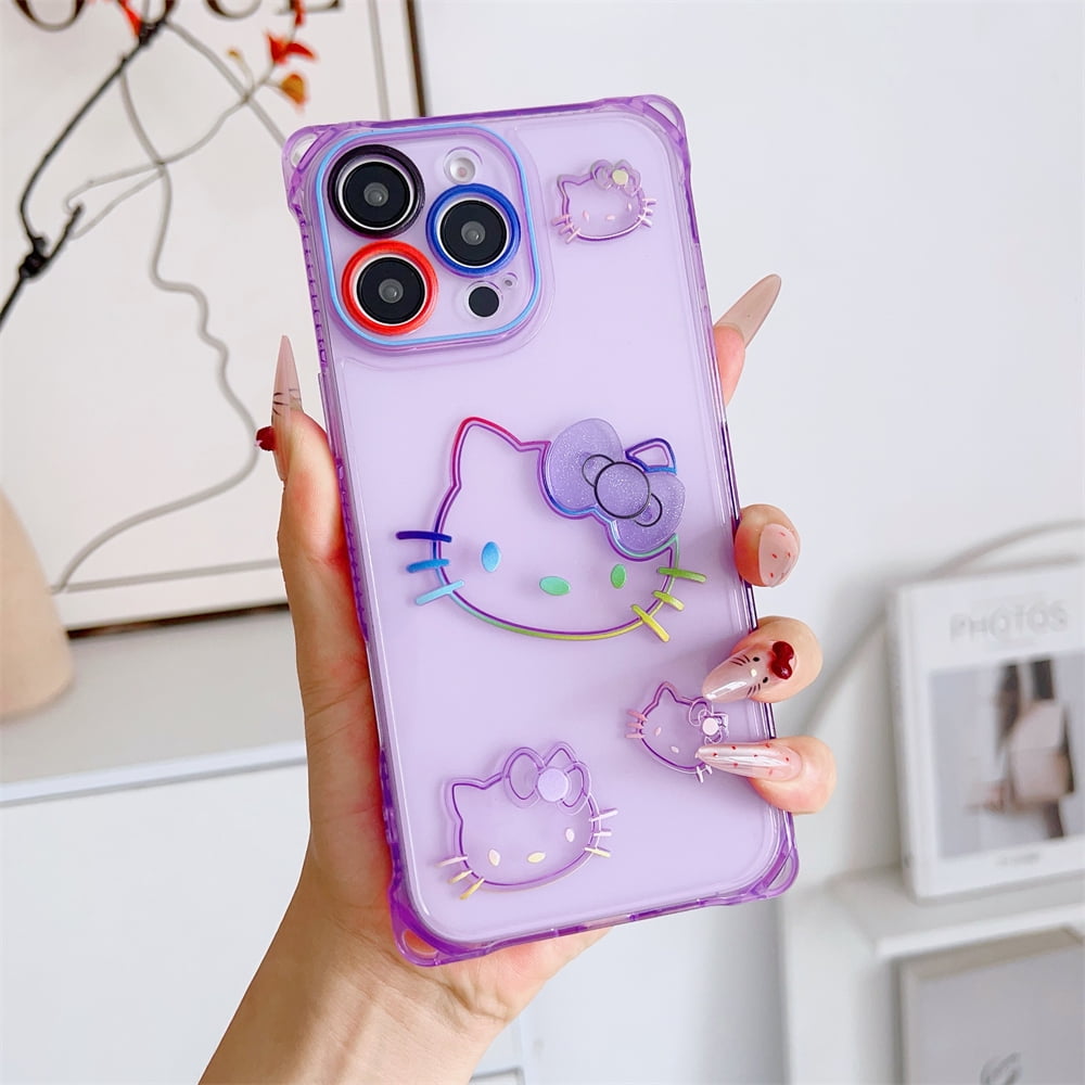 3D Silicone Candy Color Hello Kitty Phone Case For iPhone 16 15 Pro Max ...