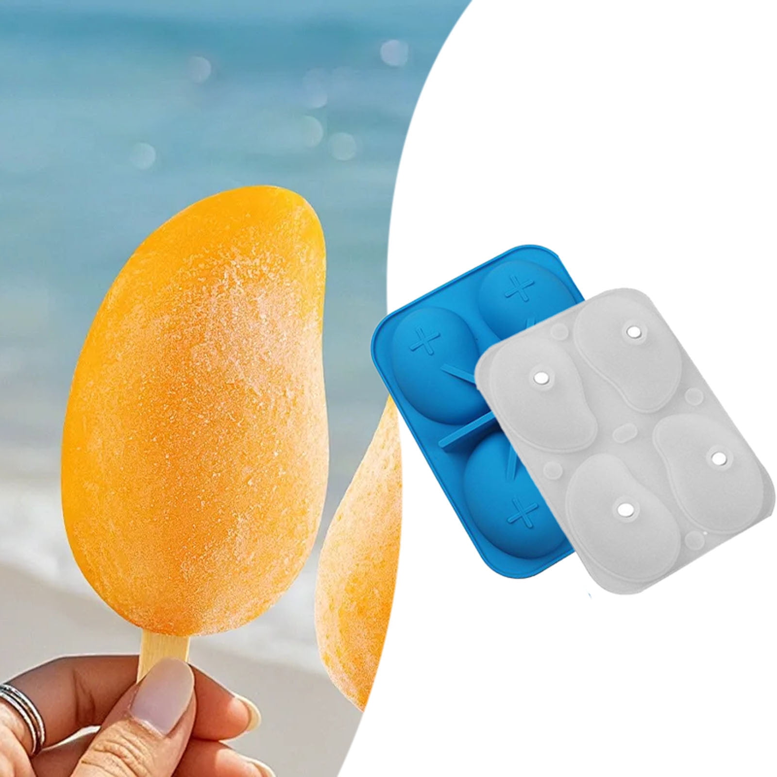 3D Silicone Fruit Molds Set - 4 Cavity Heat Resistant Flexible Molds ...