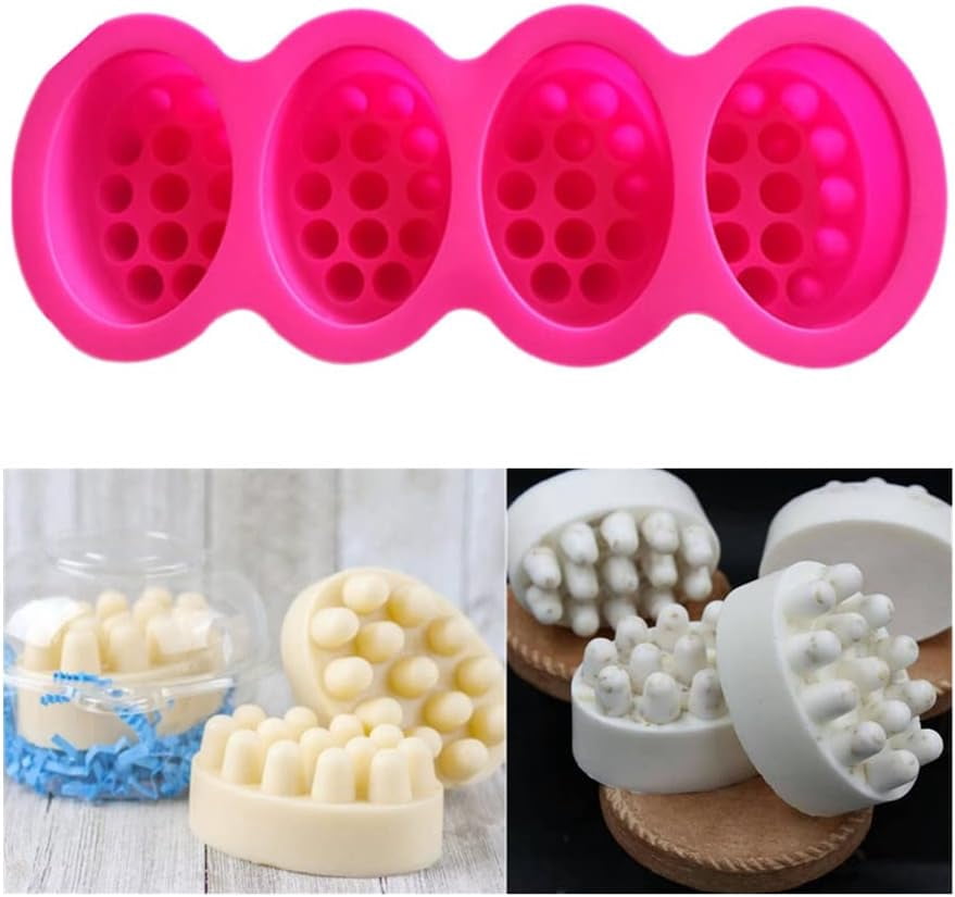 3D Silicone Massage Bar Soap Molds, Massage Silicone Molds for Soaps, 4 ...