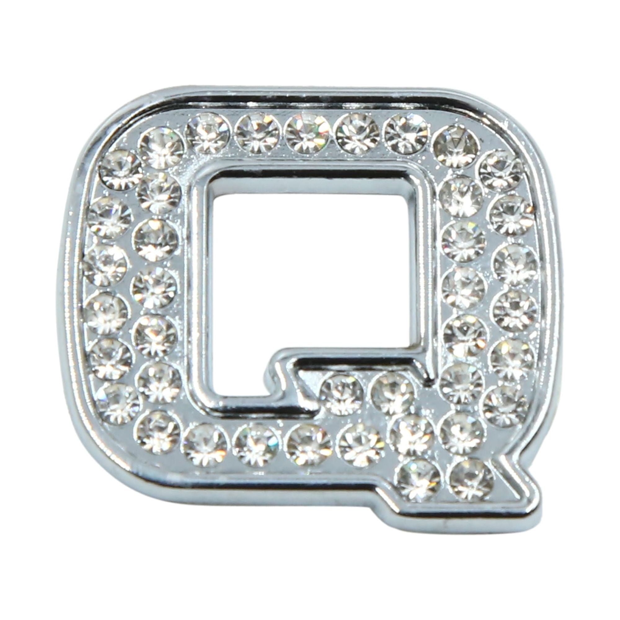 3D Silver Tone Chrome Metal Letter Q Shaped Car Sticker Decal ...