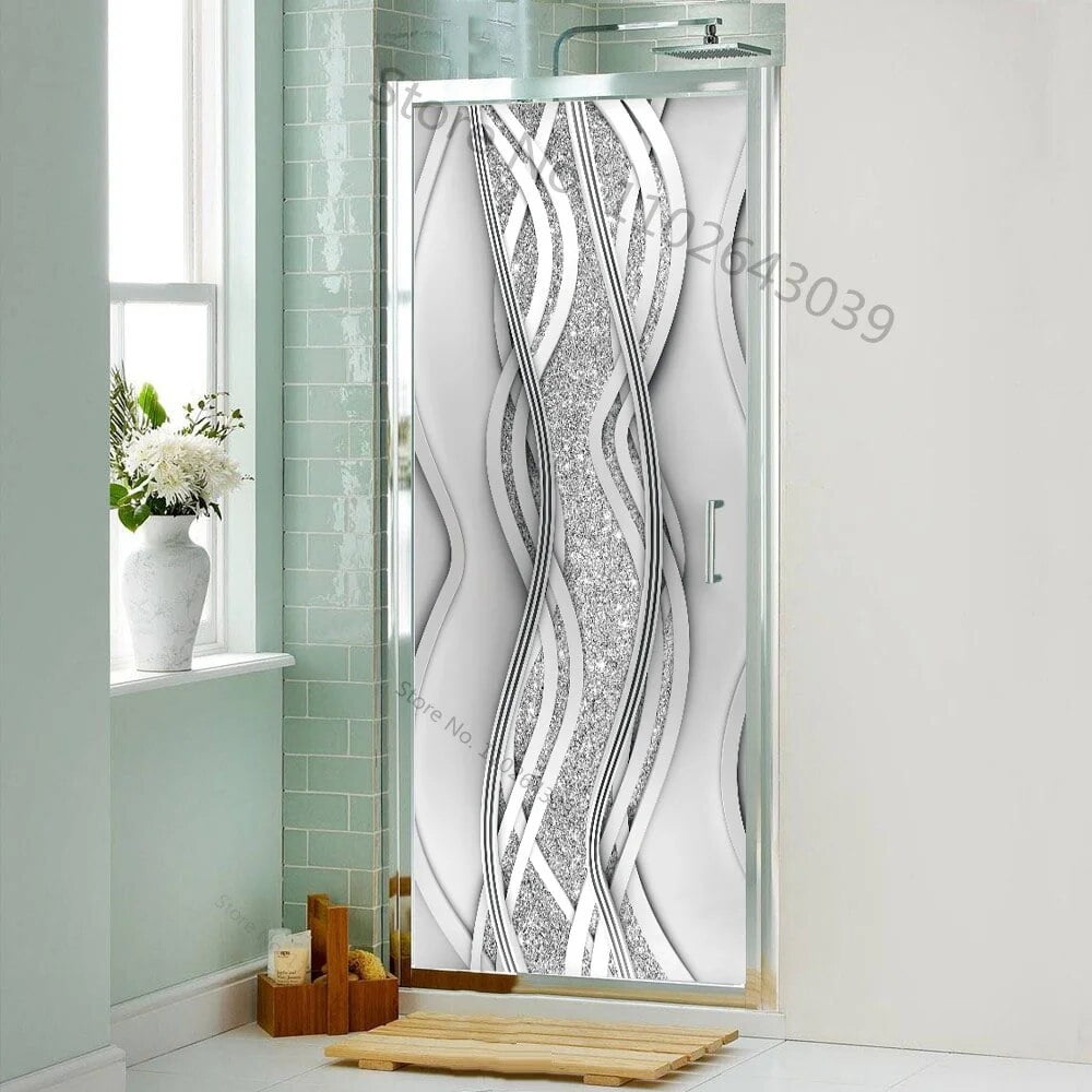 3D Simulation Door Sticker Geometric Wardrobe Renovation Refrigerator ...