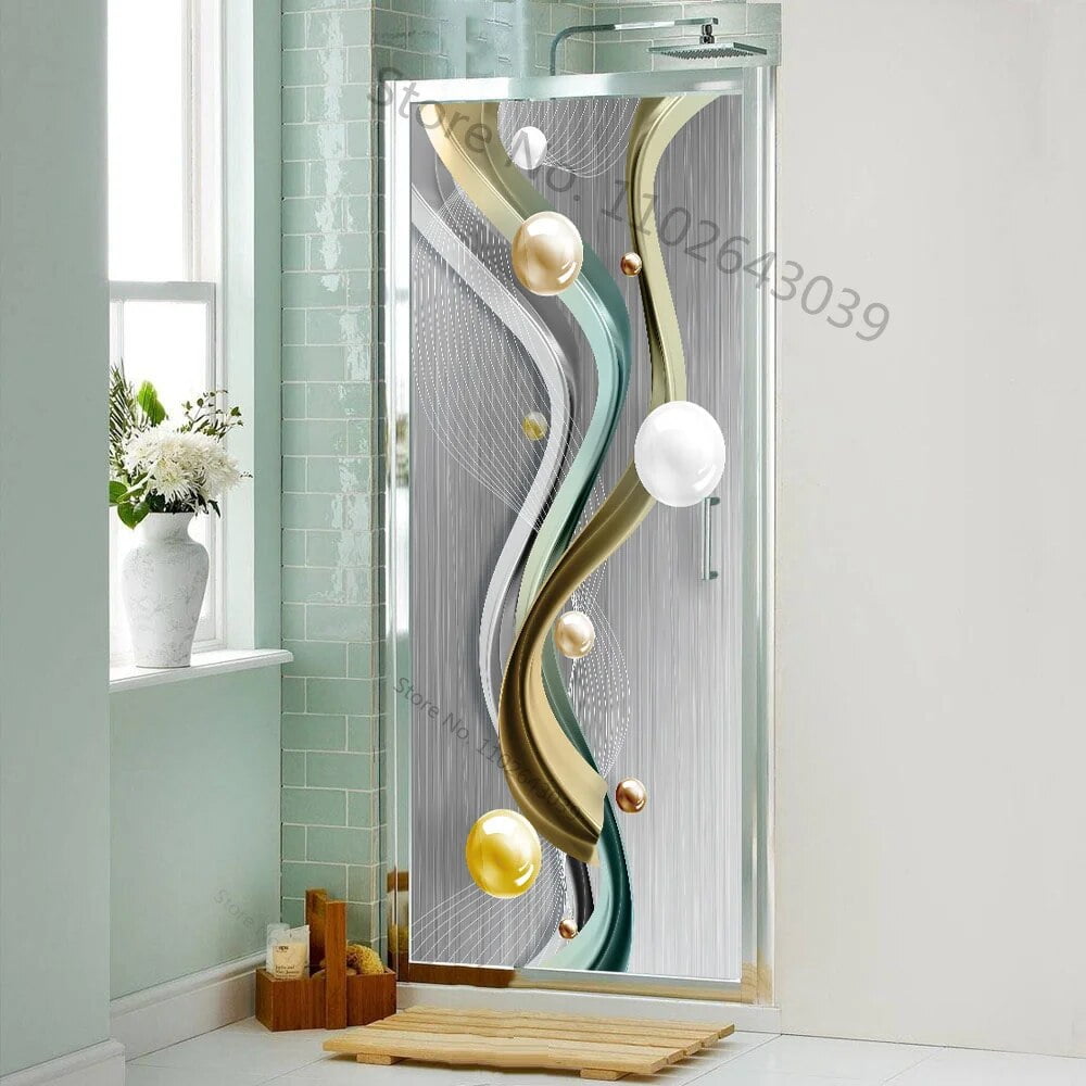 3D Simulation Door Sticker Geometric Wardrobe Renovation Refrigerator ...