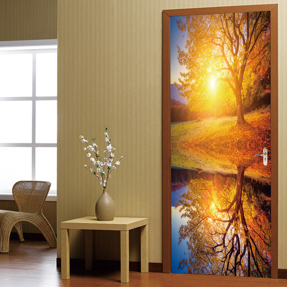 3D Simulation Gate Door Sticker For Living Room Bedroom Decoration ...