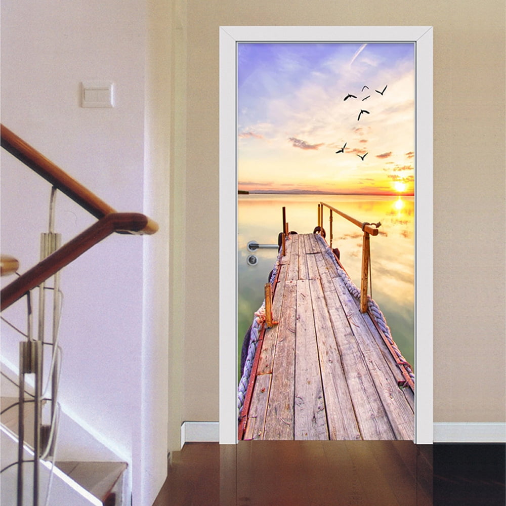 3D Simulation Gate Door Sticker For Living Room Bedroom Decoration ...