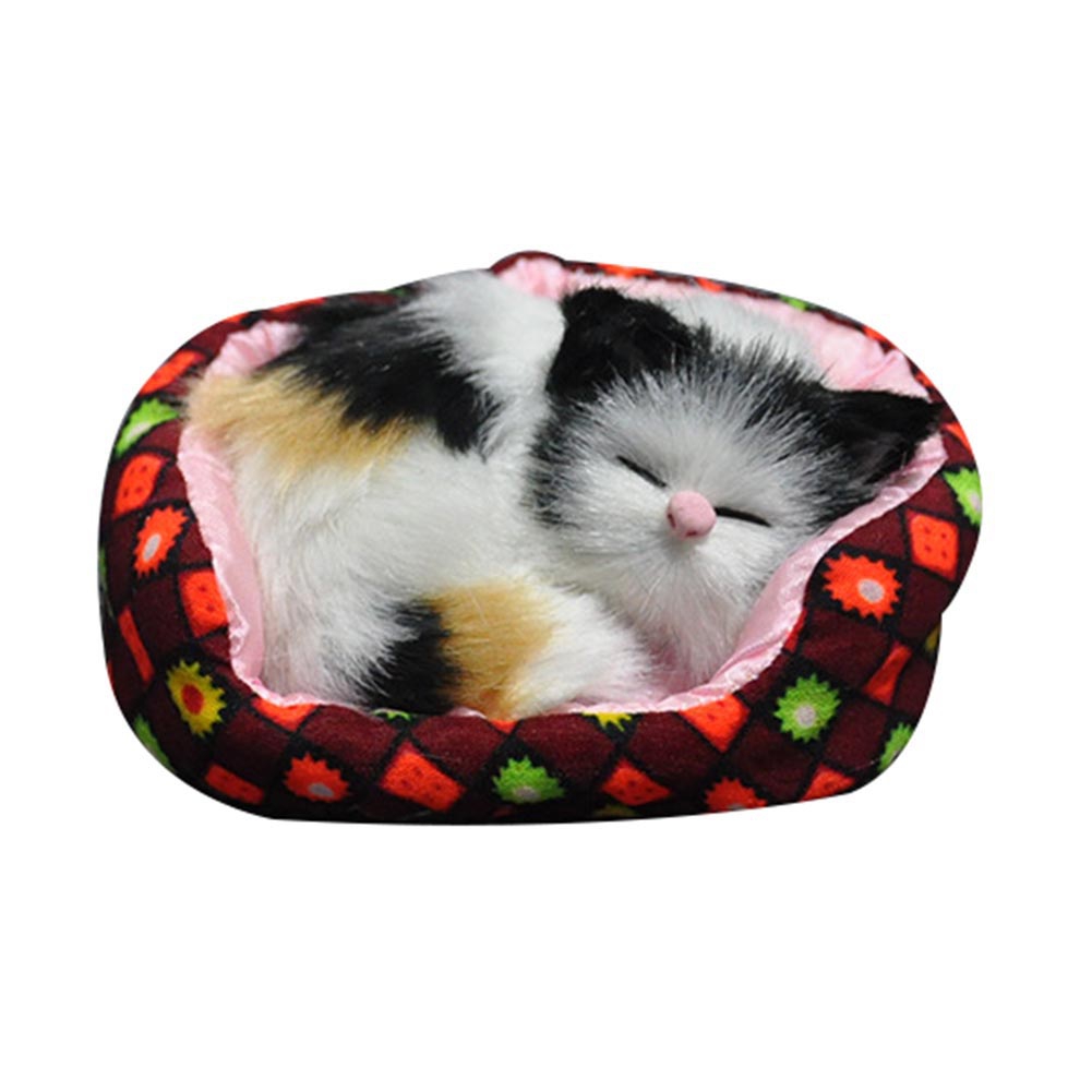 3D Simulation Sleeping Cat Nesting Cage Plush Doll Home Decoration Kids ...