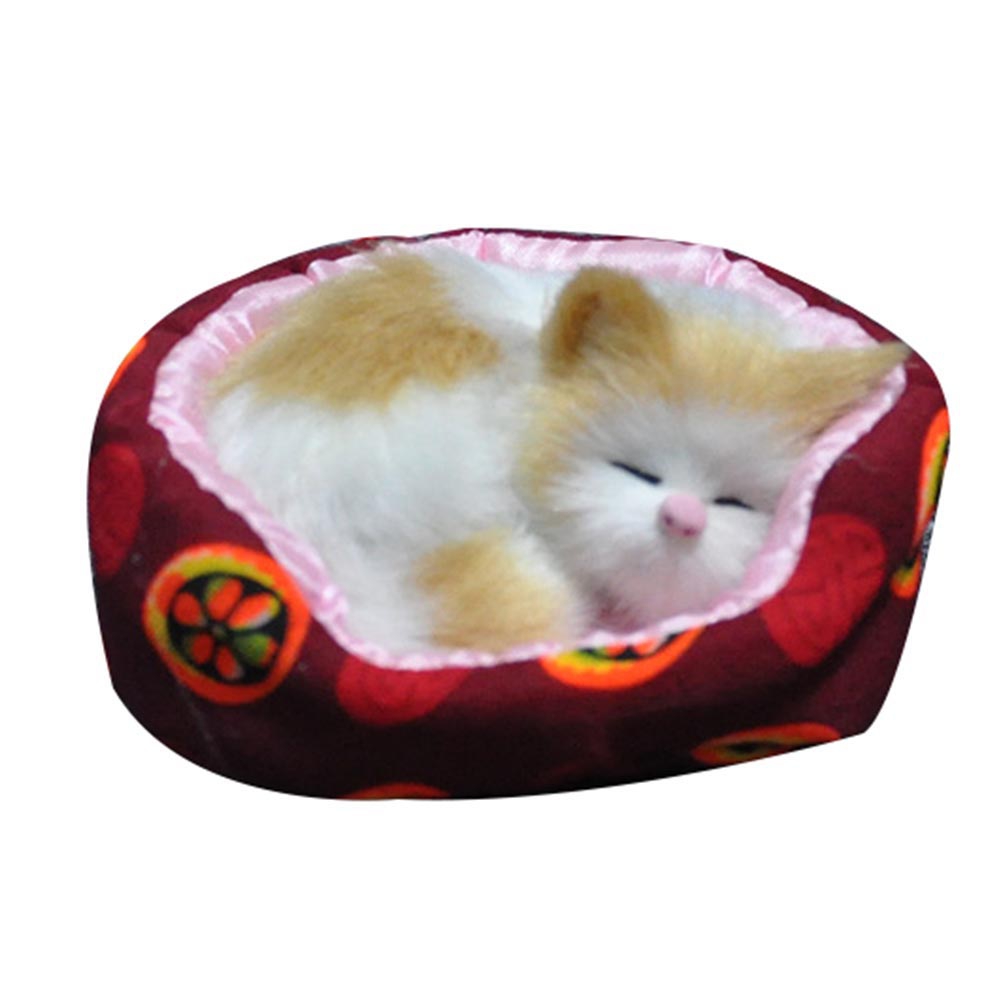 3D Simulation Sleeping Cat Nesting Cage Plush Doll Home Decoration Kids ...