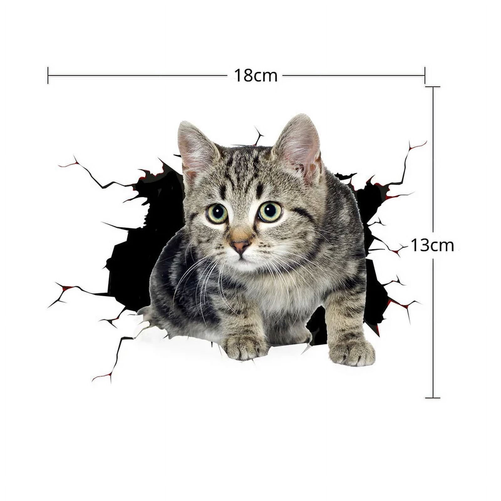 3D Simulation of Cute Cats Peeking Peering Car Sticker Creative Funny ...