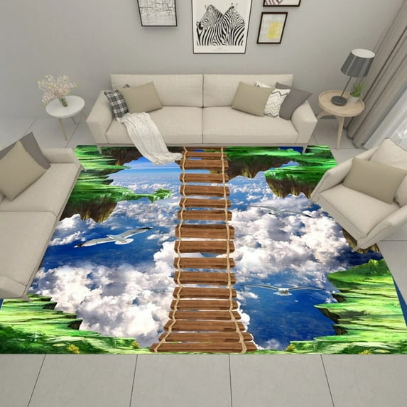 3D Single Bridge Pattern Living Room Large Carpet Bedroom Rug Alfombra ...