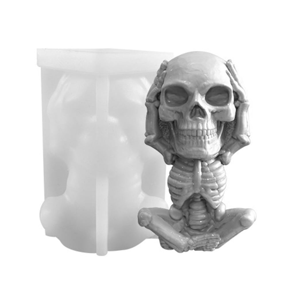 3D Skeleton Candle Mould DIY Halloween Ornament Mould - Walmart.com