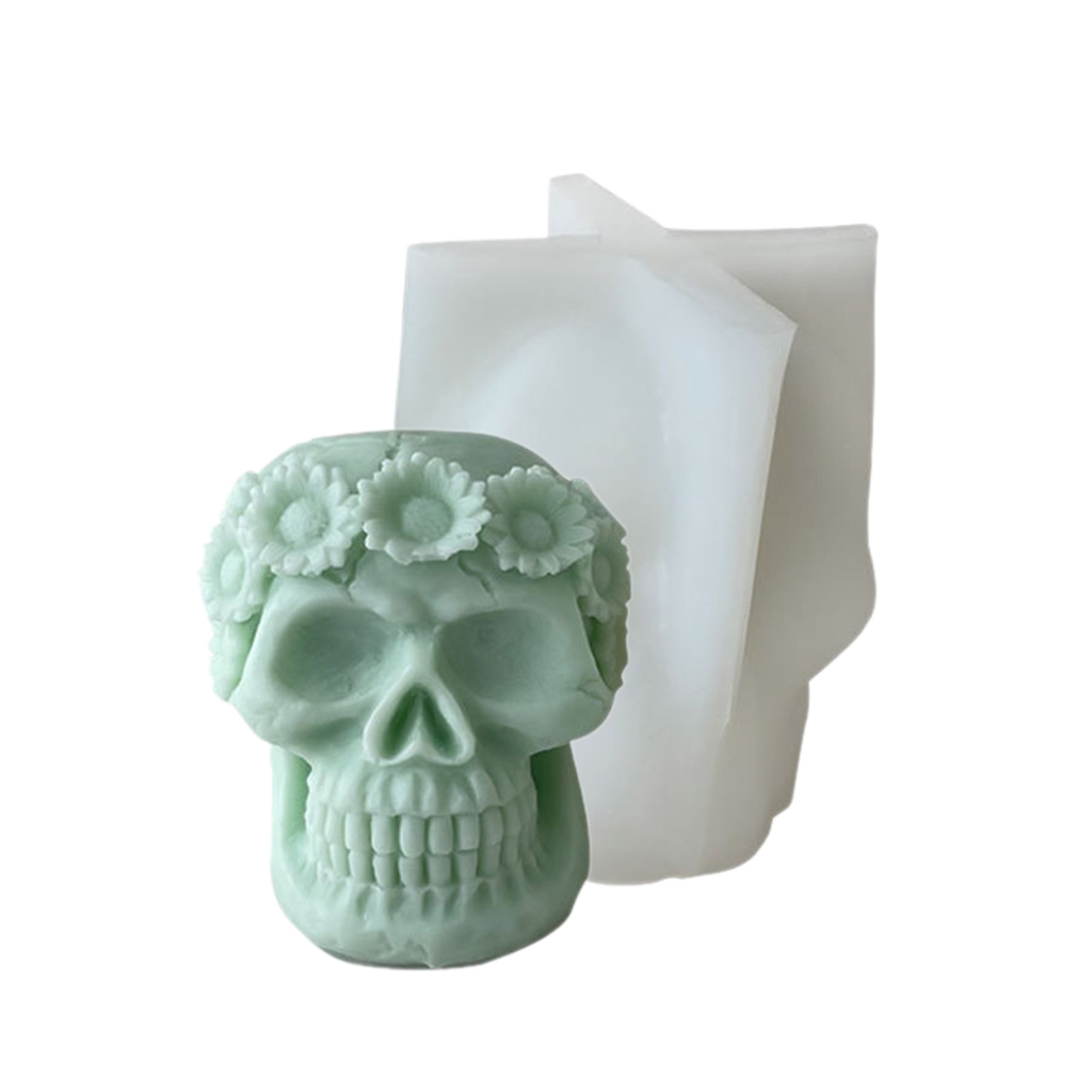 3D Skeleton Head Silicone Mould Candle Molds Desktop Decoration ...