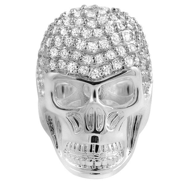 3D Skull CZ Custom Mens Bling Bling Ring (9) - Walmart.com