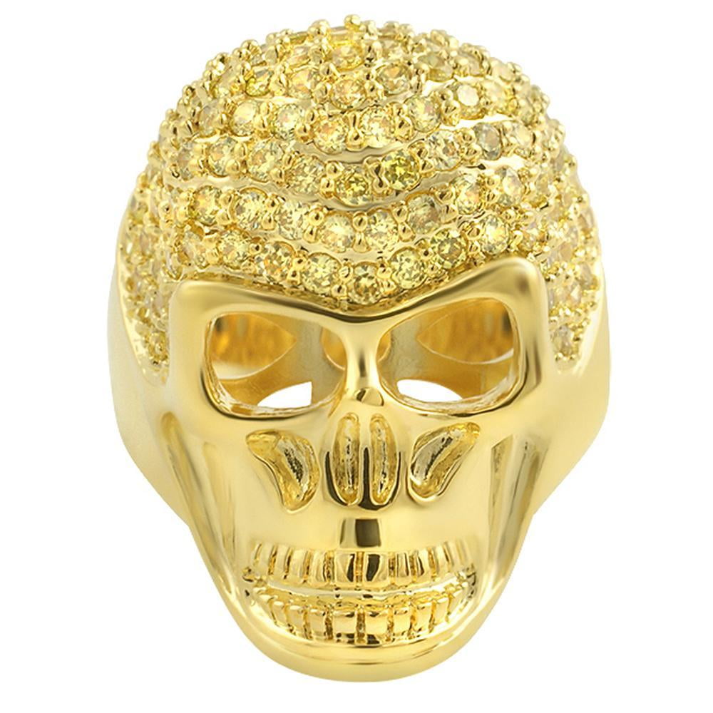 3D Skull Lemonade CZ Mens Bling Bling Ring - Walmart.com