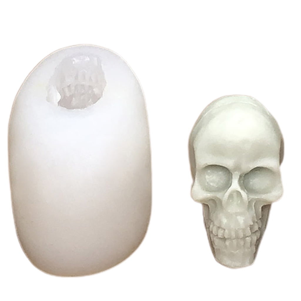 3D Skull Silicone Mold for Halloween DIY Candle Making Handmade Soap ...